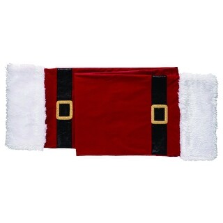 Transpac Fabric 72 in. Red Christmas Santa Belt Table Runner Set of 2 ...