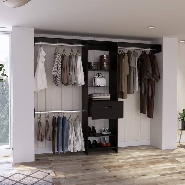 Distinctive Design 1-Drawer 5-Shelf Closet System for Living Room ...