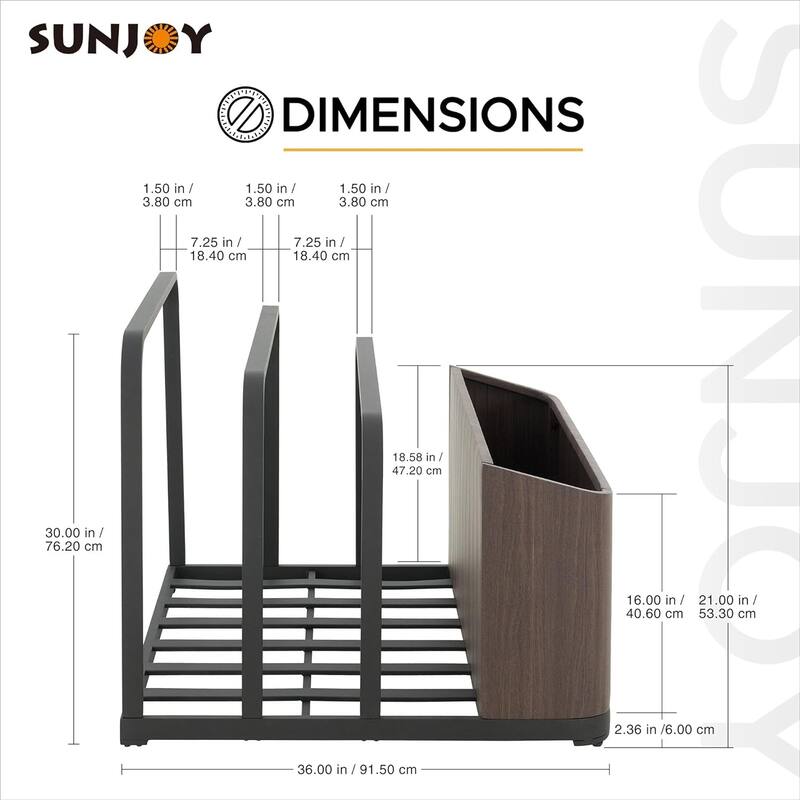 Sunjoy Aluminum Pool Float Storage Basket and Multi Use Storage ...