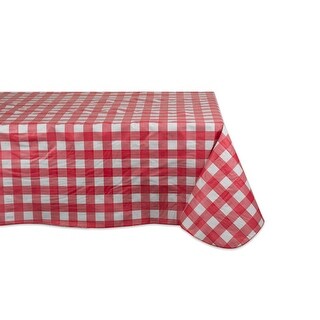 J&M Red Check Vinyl Tablecloth - Bed Bath & Beyond - 31864104