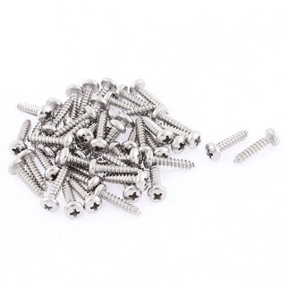 50 Pcs Stainless Steel Phillips Round Head Sheet Self Tapping Screws ...