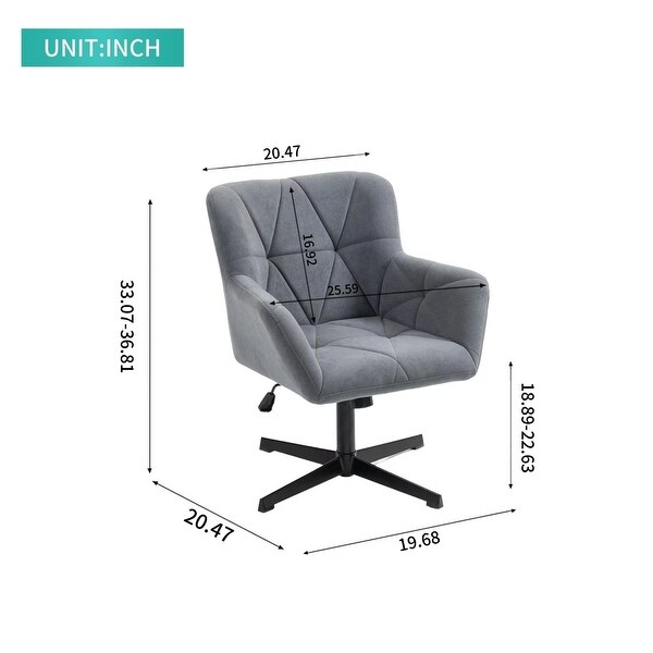 Grey velvet desk chair no wheels store