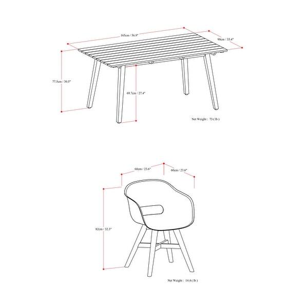 WYNDENHALL Eurofar Contemporary 5 Piece Outdoor Dining Set - Bed Bath ...
