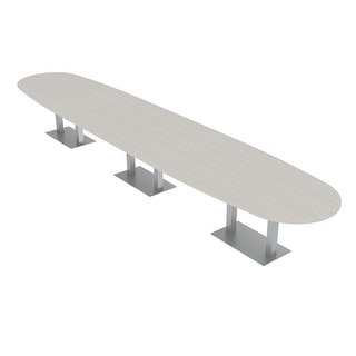 16 Person Powered Modular Boval Shaped Conference Table Metal Bases ...