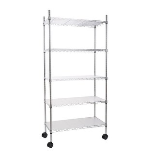 5 Tier Shelf Wire Shelving Unit, NSF Heavy Duty Wire Shelf Metal Large ...