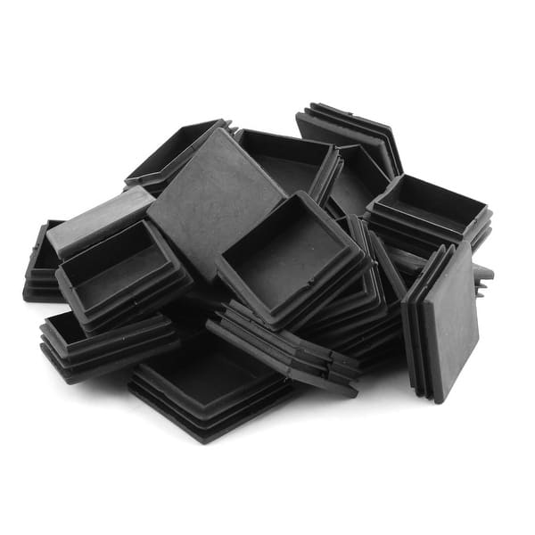 Furniture Chair Table Plastic Square Tube Insert End Cap Black 50mm x ...