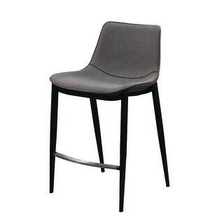 Cid 21 Inch Counter Stool with Footrest, Set of 2, Vegan Faux Leather ...