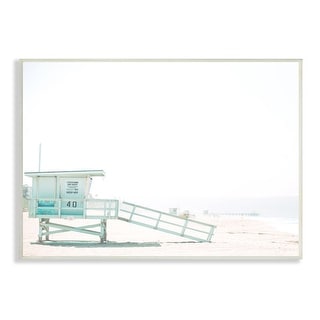 Stupell Summer Sun Beach Coast Blue Lifeguard Shack Photography Wood ...