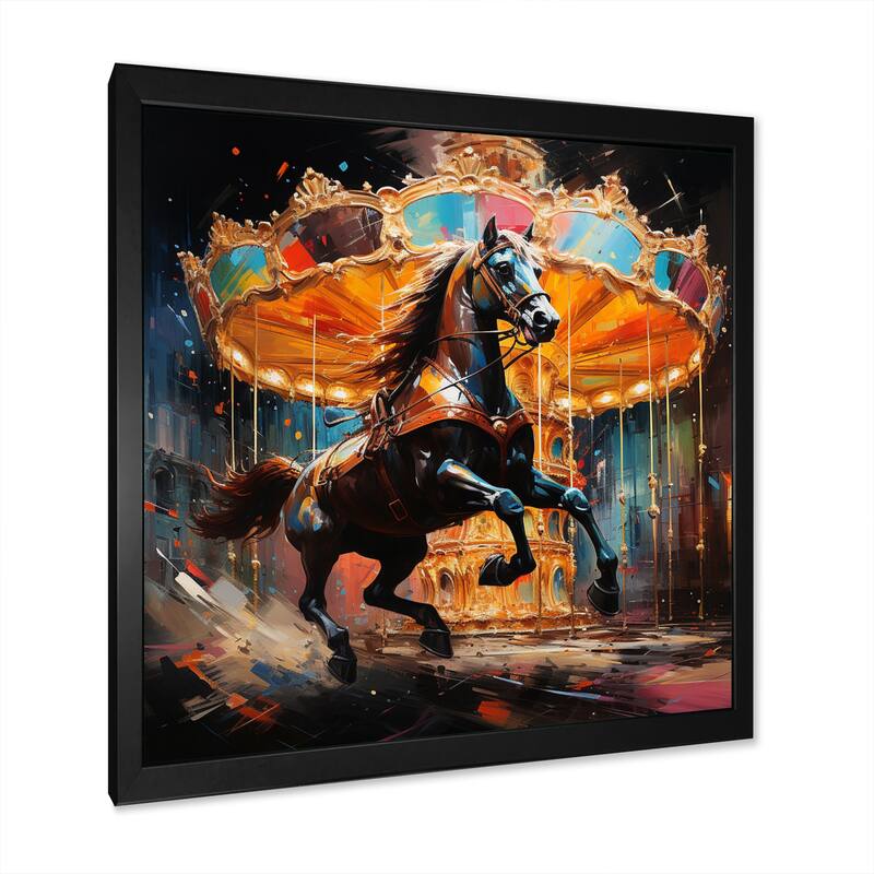 Designart "Carousel Horses II" Carousel Framed Wall Decor - Overstock ...