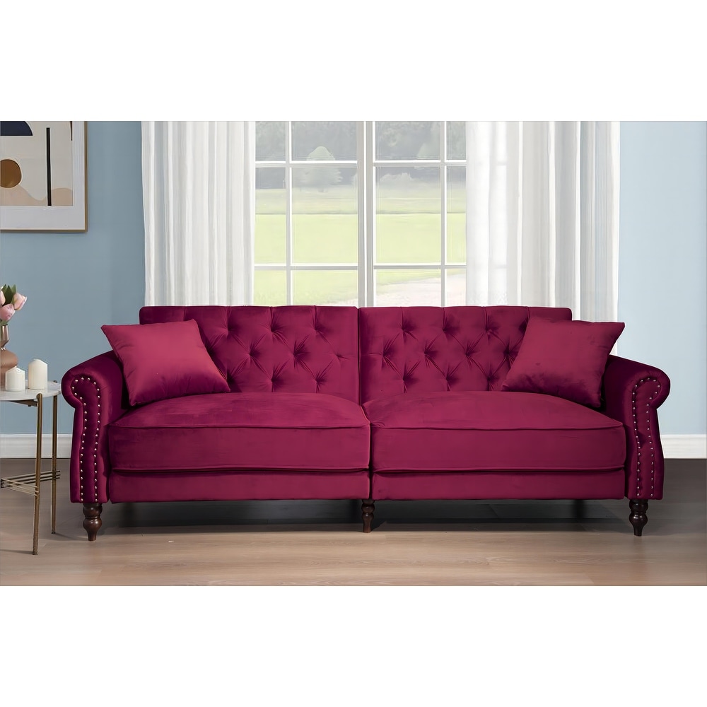 red double sofa bed