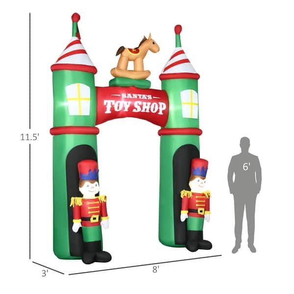 Outsunny 11 5 Ft Christmas Inflatable Archway With 2 Nutcrackers Bed