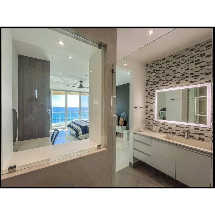 Dyconn Faucet Edison Crystal LED Backlit Bathroom Mirror with Touch On ...