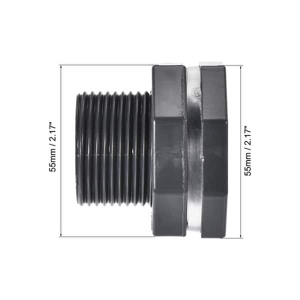 Bulkhead Fitting, BSPT1/2 Female 1.5" Male, with Silicone Gasket, PVC ...