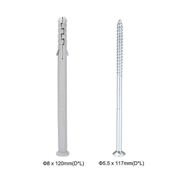8x120mm Plastic Expansion Tube for Drywall with Screws Gray 20pcs - Bed ...