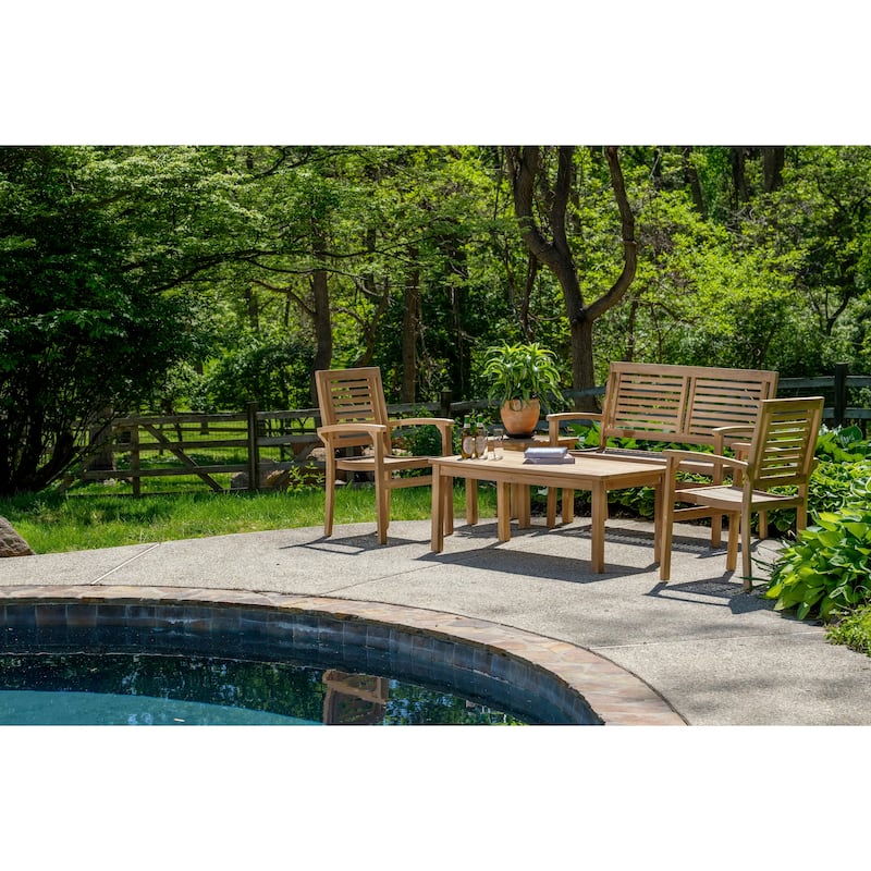Grasmere 5 Piece FSC Teak Deep Seating Group - Overstock - 35446905