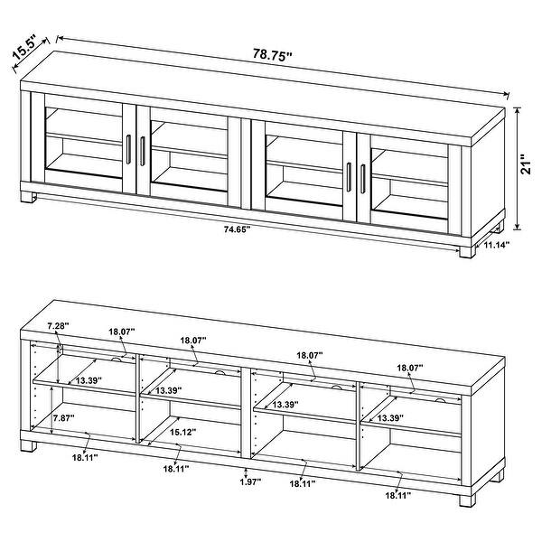 Sachin 4-door Engineered Wood 79" TV Stand - Bed Bath & Beyond - 36724635