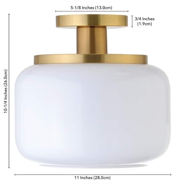 Tatum 11" Wide Semi Flush Mount with Glass Shade - Bed Bath & Beyond ...