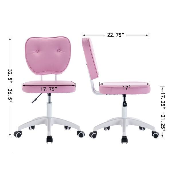 PU Vanity Task Chair Makeup Office Chair Adjustable Height - Bed Bath ...