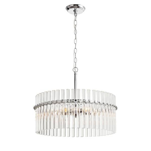 Casandra Chrome Crystal 5-light Pendant Chandelier - On Sale - Bed Bath ...