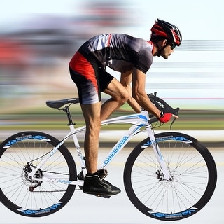 Begasso Shimanos Full Suspension Road Bike 21 Speed Disc Brakes, 700c ...