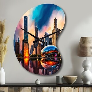 Chicago City Architecture II - Illinois Large Wall Clocks - Traditional ...
