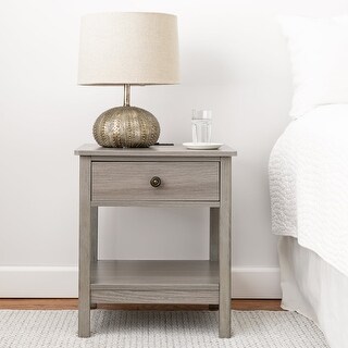 Traditional Rectangular End Table with AC Power and USB Charging Ports ...
