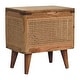 Stylish and Minimalist Wood Lid-up Storage Stool with Rattan Design ...