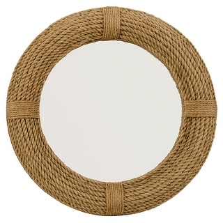 Alden Decor Cove Rope Round Mirror - Natural - Bed Bath & Beyond - 18540881