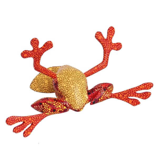 NOVICA Handmade Lithe Tree Frog Wood Alebrije Sculpture - Bed Bath ...