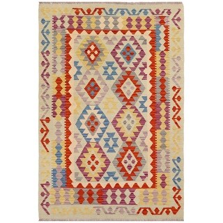 Rustic Turkish Kaitlyn Hand-Woven Kilim Rug - 3'6'' x 4'10'' - 3'6'' x ...
