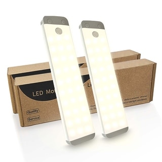 LEPOTEC 8Inch 30LED Cool Rechargeable Under Cabinet Light 2Set - Silver ...