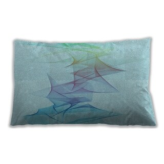 Ahgly Company Patterned Indoor-Outdoor Tron Blue Lumbar Throw Pillow ...