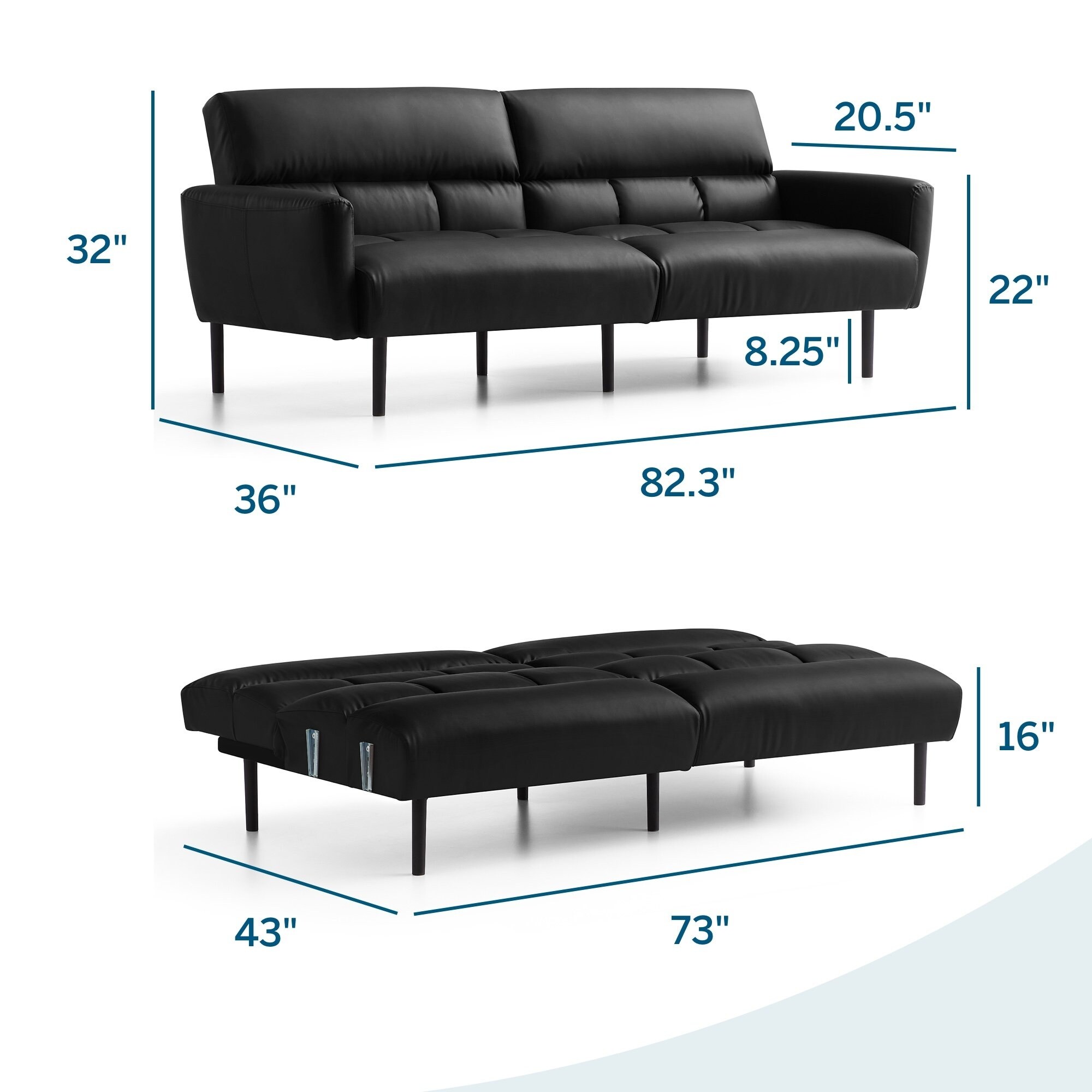Lucid Comfort Collection Futon Sofa Bed with Box Tufting On Sale Bed Bath Beyond 33431984