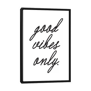 iCanvas "Good Vibes Only. (Cursive)" by Honeymoon Hotel Framed Canvas ...