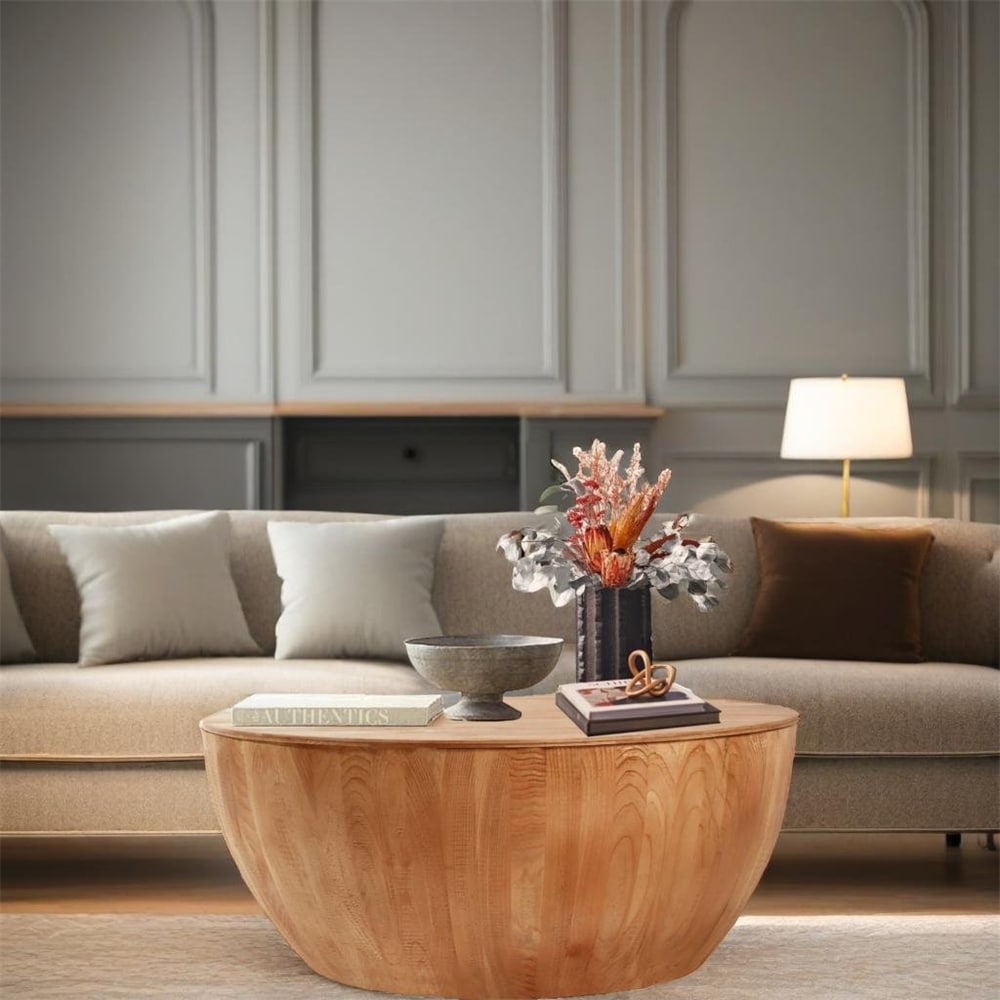 Vintage Style Bucket Shaped Coffee Table for Office,Dining Room and ...