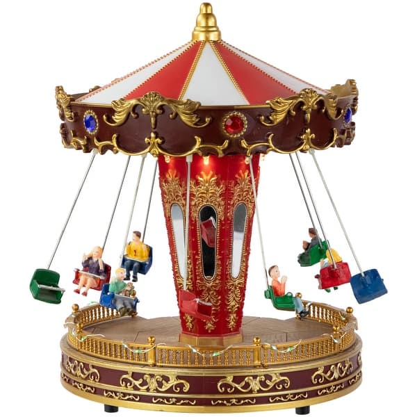 10.75" Animated and Musical Carnival Carousel LED Lighted Christmas ...