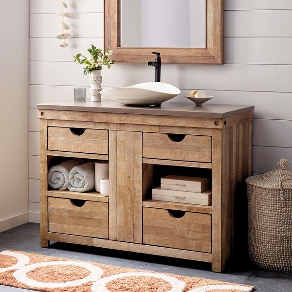Rustic oak vanity unit store
