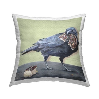 Stupell Crow with Donut Printed Outdoor Throw Pillow Design by Kamdon ...