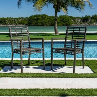 Panama Jack Graphite Set of 2 Stackable Armchairs - Bed Bath & Beyond - 42923140
