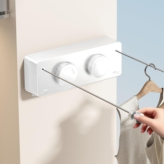Indoor Retractable Clothesline, No Sag, Outdoor Heavy Duty Clothesline ...