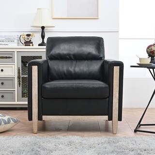 Modern Single Sofa Solid Wood Arms Living Room 1 Seater Sofa Couch ...