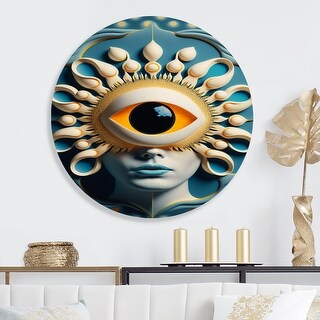 Designart 'Radiant Eye Of The Beholder II' Traditional Metal Round Wall ...