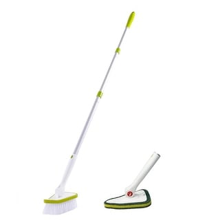 48" Extendable Long Handle Scrub Cleaning Brush with 1 Stiff Bristles ...