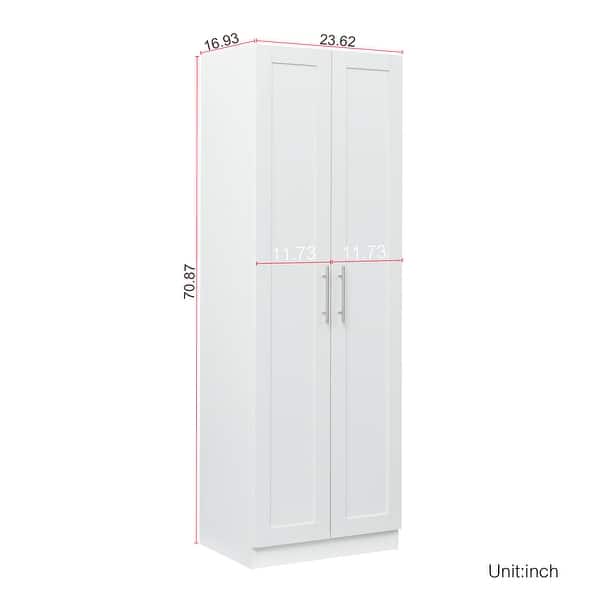 High wardrobe and kitchen cabinet with 2 doors and 3 partitions to ...