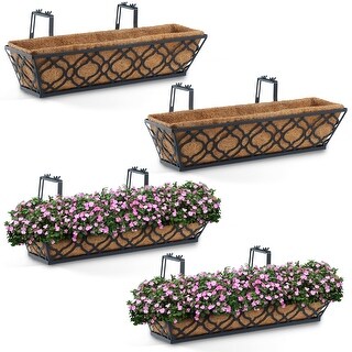 Window Deck Box Railing Planter Boxes, 24'' Window Basket Deck Railing ...