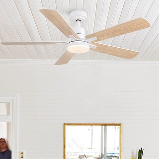 52" Lowe Profile Ceiling Fan with Light and Plywood Blades - Bed Bath ...