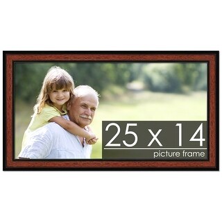 25x14 Traditional Walnut Complete Wood Picture Frame with UV Acrylic ...