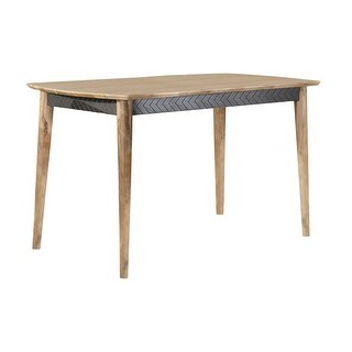 Hom 60 Inch Counter Height Dining Table, Chevron Style Apron, Brown ...