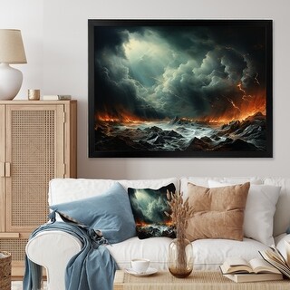 Designart "Storm Tempest Symphony II" Landscapes Framed Wall Art Prints ...