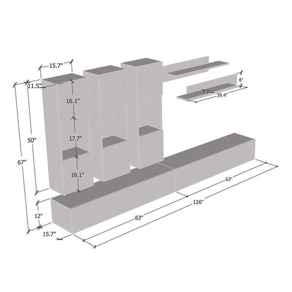 Fly E2 30TV Wall Mounted Floating Modern Entertainment Center - Bed ...